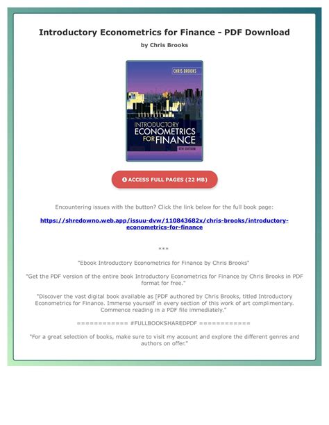 Ebook Introductory Econometrics For Finance By Chris Brooks By Willmsdvmxm Issuu