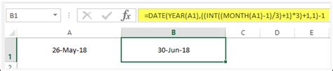 how to get quarter [formula] from a date in excel [fiscal calendar]