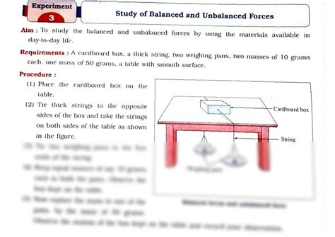 SOLUTION No Th Science Experiment Book Experiment No Study Of Balanced And Unbalanced