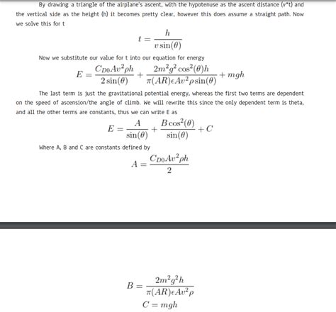 aerodynamics how to calculate optimal flight climb angle aviation