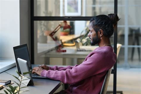 Programmer Working On Laptop At Table Stock Image Image Of Modern Cybersecurity 270620221
