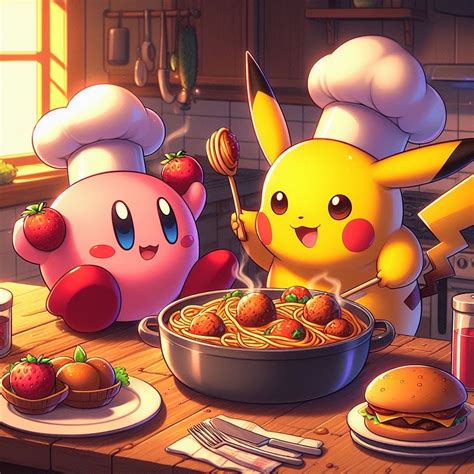 Chef Kirby And Pikachu By Chrisgraduate27 On Deviantart