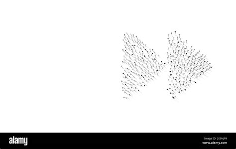 3d Rendering Of Nails In Shape Of Symbol Of Two Right Double Arrows With Shadows Isolated On