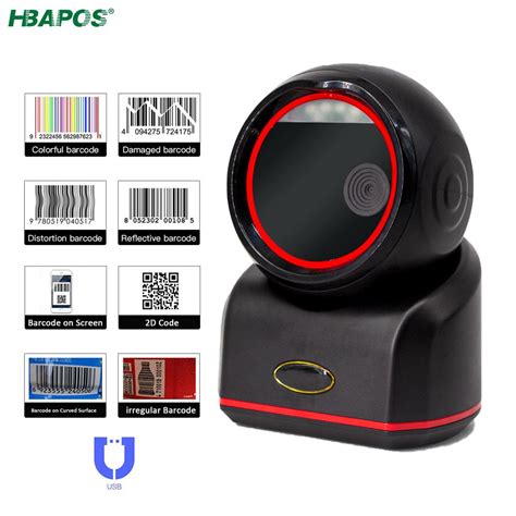 Barcode Scanner 2D Desktop Omnidirectional 1D 2D QR Code Usb Barcode Reader For Supermarket