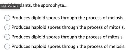 Solved Main Content Plants The Sporophyteproduces