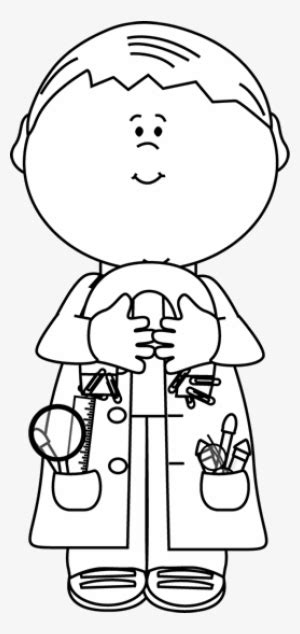 Scientist Black And White Clipart