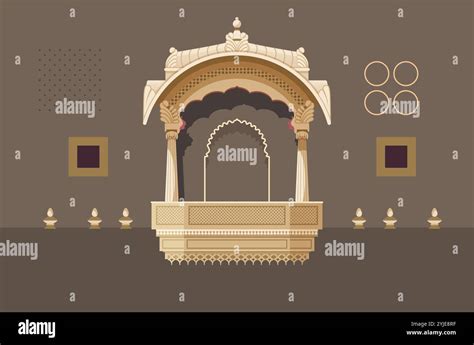 Traditional Rajasthani Window Intricate Lattice Work Stock