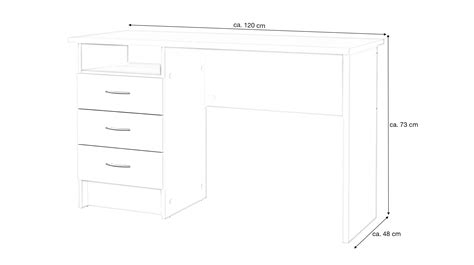 Computerschreibtisch Mit 3 Schubladen 120 Cm Function Plus