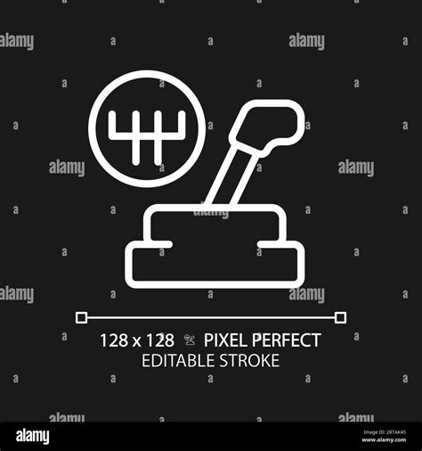2d Customizable Thin Line White Car Gear Lever Icon Stock Vector Image