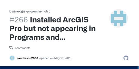 installed arcgis pro but not appearing in programs and features start