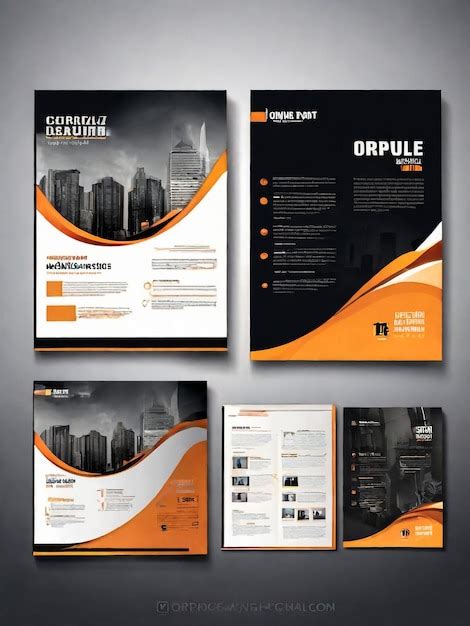 Premium Photo Business Brochure Template In Tri Fold Layout Corporate Design Leaflet With