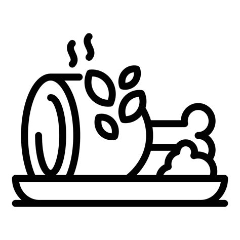 Cooked Meat Icon Outline Style 15605549 Vector Art At Vecteezy