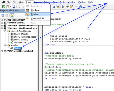 Build A Maze Programmatically In Excel