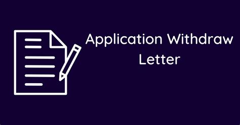 Application Withdraw Letter
