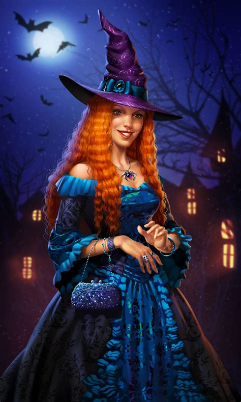 Women Wizard Redhead Drawing Dress Wallpapers Hd Desktop And Mobile Backgrounds
