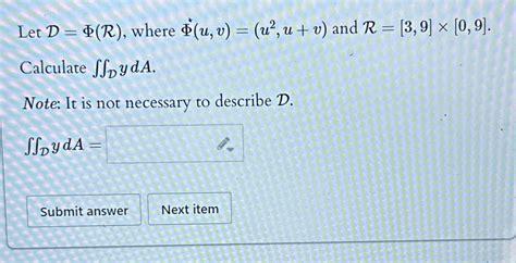 solved let d Φ r ﻿where Φ u v u2 u v ﻿and