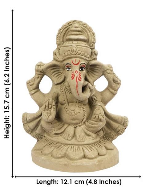 6 2 Inch Vighanaraj Eco Friendly Ganesha Idol In Padmasana Pose Of