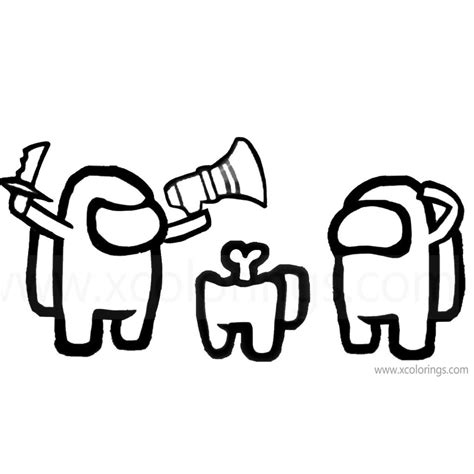Among Us Coloring Pages Impostor With Knife