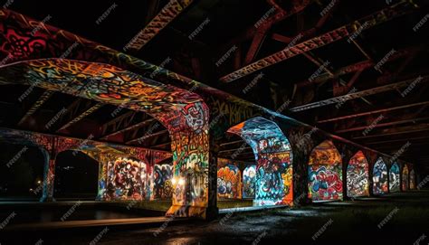 Uma Ponte Com Graffiti Sob Ela Que Diz Graffition It Imagem Gerada