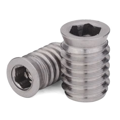 Stainless Steel Nut Set Hex Socket Drive Insert Nuts Threaded For Wood Furniture Insert Nut Ss