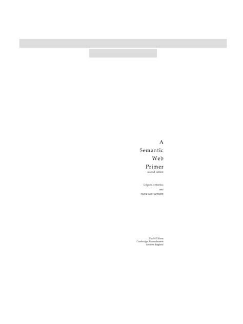 A Semantic Web Primer 2nd Edition G Antoniou Download Pdf Project Gutenberg World Wide Web