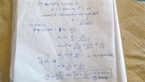Electrons Accelerated From Rest By An Electrostatic Potential Are