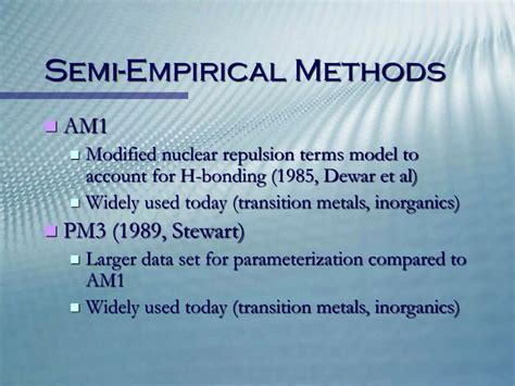 Ppt Molecular Modeling Semi Empirical Methods Powerpoint