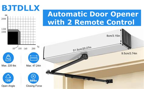 Bjtdllx Automatic Door Opener With 2 Remote Control 110 220v Ip12d Automatic Swing Door Opener