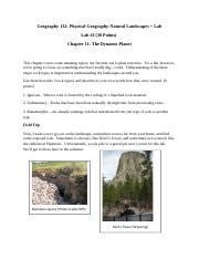 Geography Lab Doc Geography Physical Geography Natural Landscapes Lab Lab Points