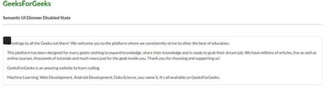Semantic Ui Dimmer Disabled State Geeksforgeeks Semantic Ui Dimmer Disabled State Geeksforgeeks
