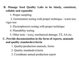 Seed Quality Assurance And Control PPTX