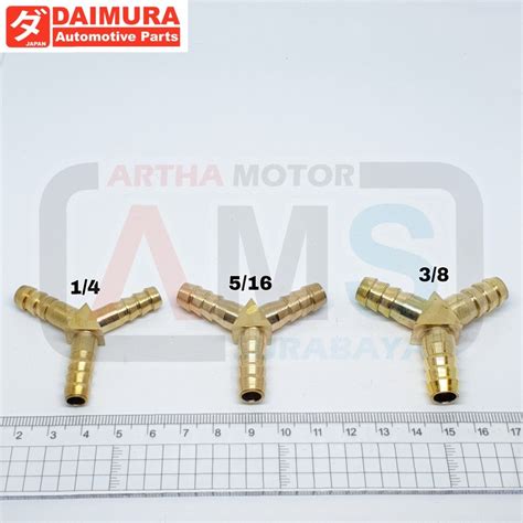Jual Nepel Sambungan Selang Cabang 3 Y Kuningan Gas Air Angin 1 4 5 16 3 8 3 8 Inch Shopee
