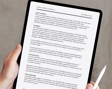 Design Contract Template Contract Agreement Template Graphic Designer Contract Template Canva