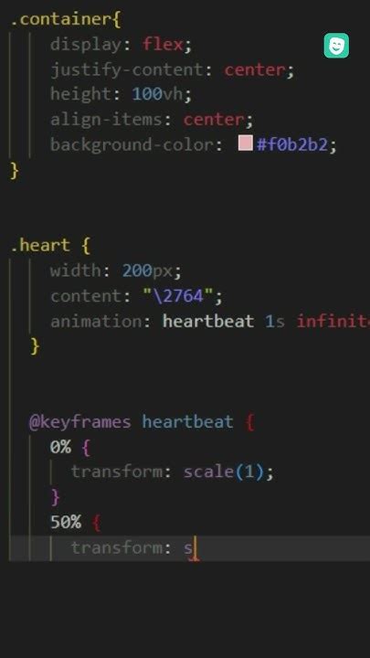Heart Beat Effect In Css 💓💜 Shorts Youtube