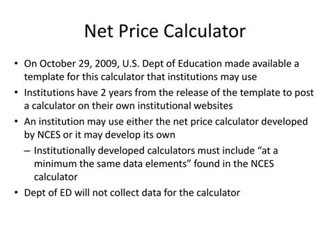 PPT Net Price Calculator PowerPoint Presentation Free Download ID