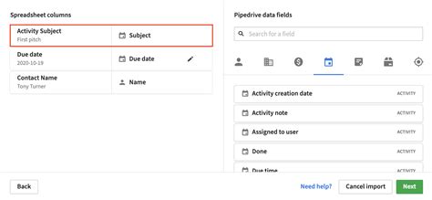 importing mandatory fields into pipedrive