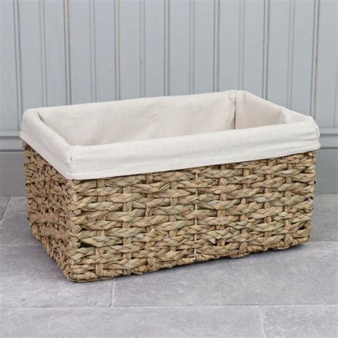 Rectangular Woven Storage Basket Lined The Basket Company