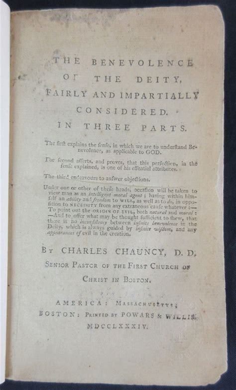 The Benevolence Of The Deity Fairly And Impartially Considered In