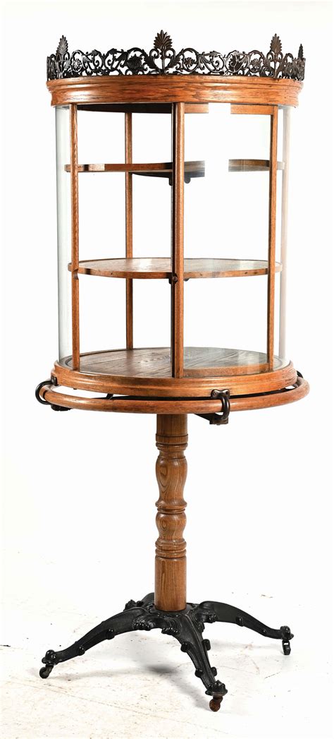 Lot Detail Large Revolving Round Crystal Candy Display Case