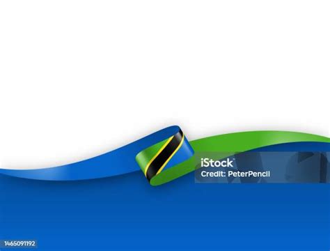 탄자니아 국기 리본 탄자니아 국기 배경에 긴 배너 템플렛 복사를 위한 공간 벡터 스톡 일러스트레이션 3차원 형태에 대한 스톡 벡터 아트 및 기타 이미지 Istock