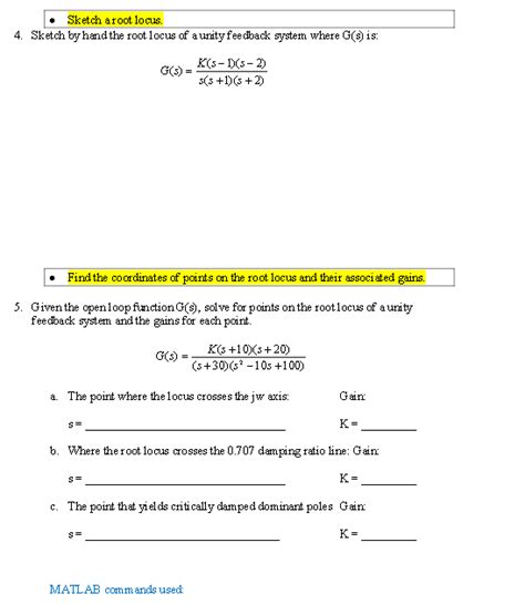 Solved Sketch A Root Locus Sketch By Had The Root Locus Chegg