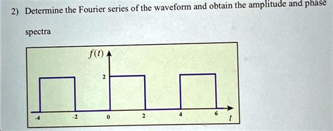 2 Determine The Fourier Series Of The Waveform And Obtain The Amplitude And Phase Spectra F T