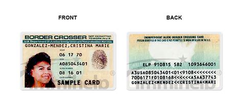 Sample Border Crossing Card For The U S A Immihelp