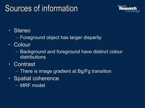 Bi Layer Segmentation Of Binocular Stereo Video Ppt