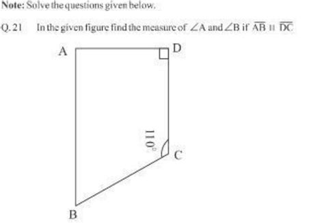 Note Solve The Questions Given Below Q21 In The Given Figure Find The