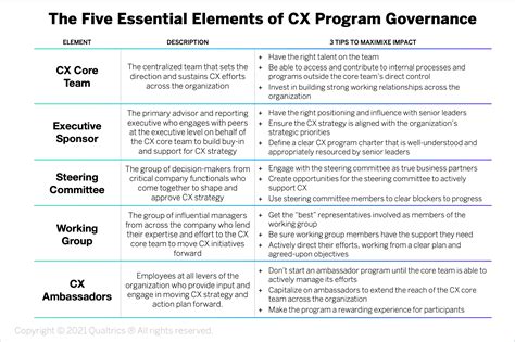 The Five Essential Elements Of Cx Program Governance Xm Institute
