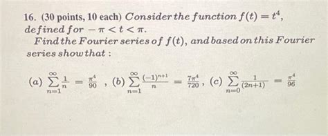 Solved 16 30 Points 10 Each Consider The Function