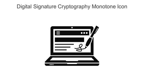 Digital Signature Cryptography Monotone Icon In Powerpoint Pptx Png And