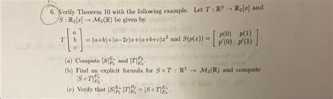 Solved Verify Theorem With The Following Example Let Chegg Com