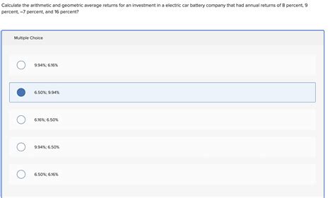 Solved Calculate The Arithmetic And Geometric Average Chegg